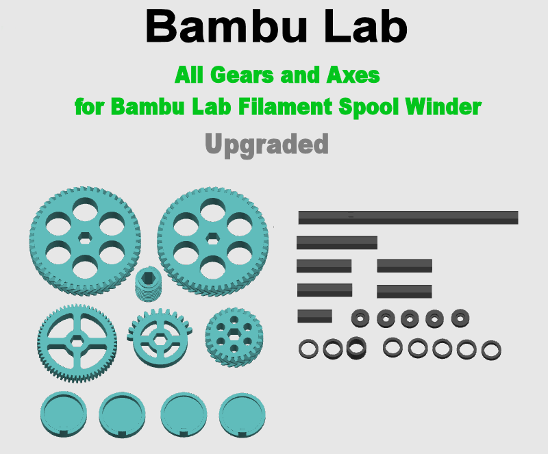 Bambu Lab Filament Spool Winder - Upgraded All Gears and Axes by Damian ...