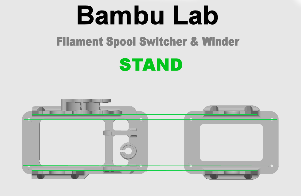 Stand for Bambu Lab Filament Spool Switcher & Winder by STORM DESIGN ... Stand for Bambu Lab Filament Spool Switcher & Winder by STORM DESIGN ...