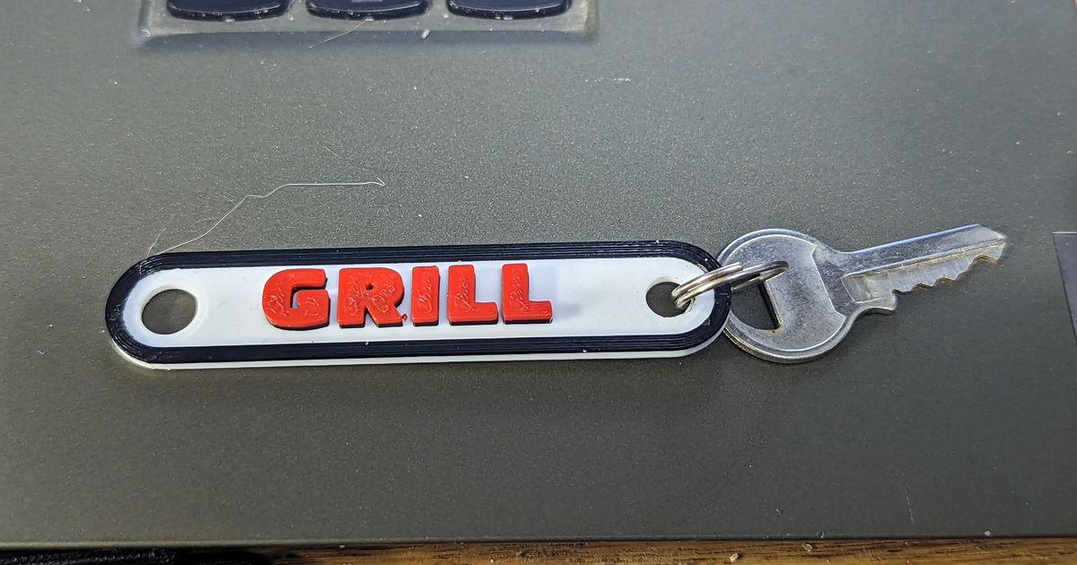 Grill Key Fob Ring Tag by Bill Ruehl | Download free STL model ...