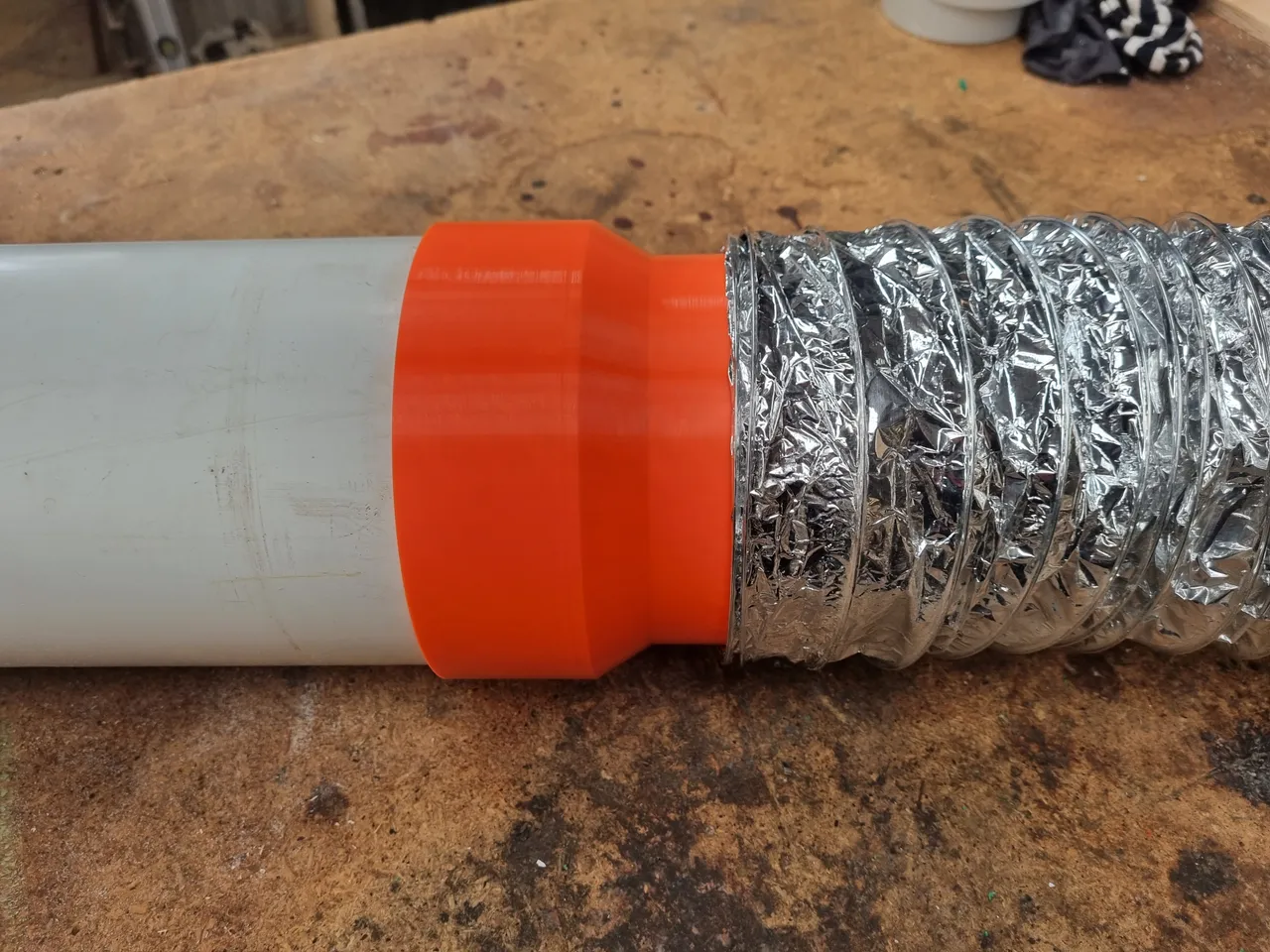 150mm pvc to 150mm duct by vorby | Download free STL model | Printables.com