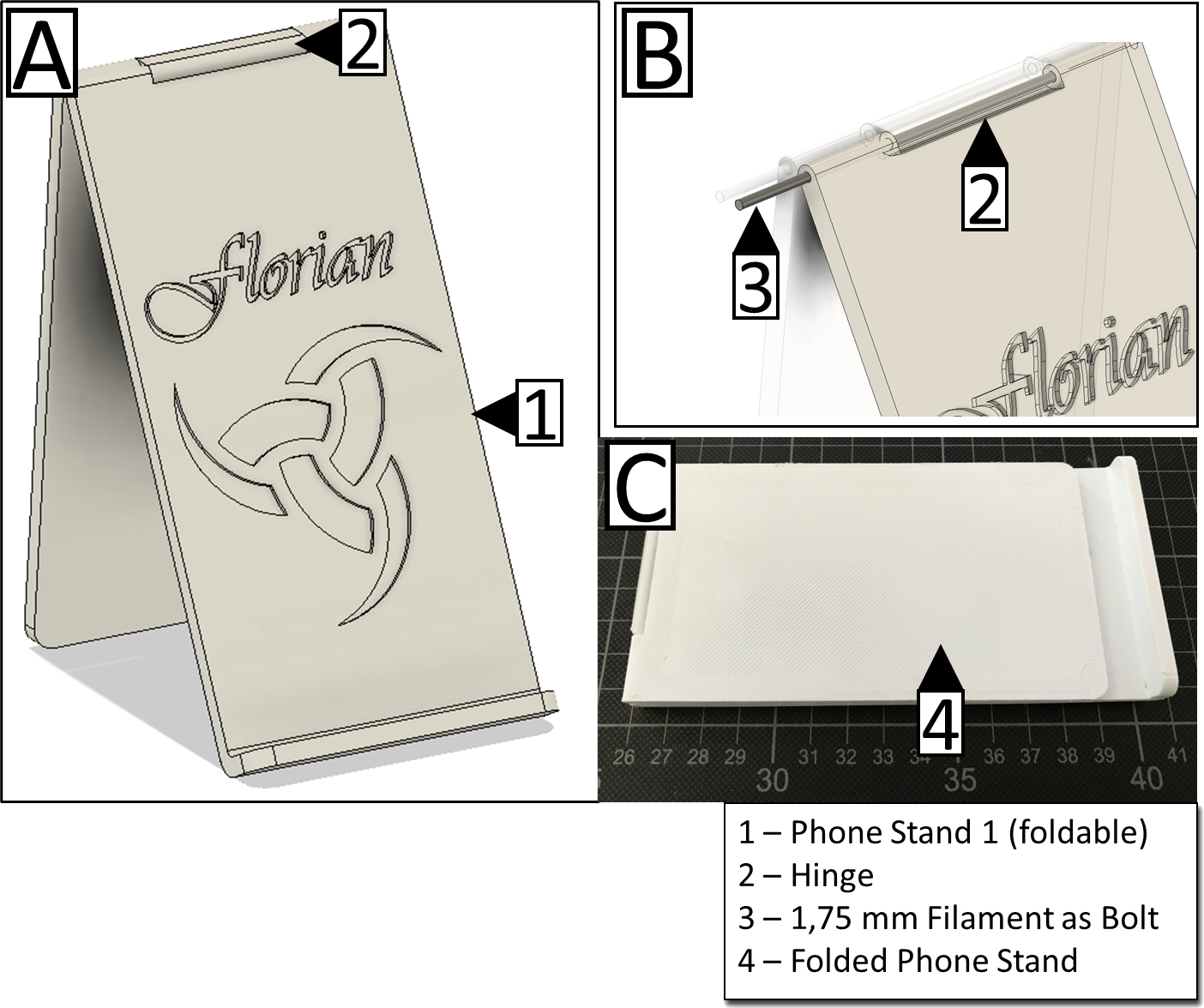 Smartphone Stand (Rigid, Foldable) as a Gift by JK | Download free STL ...