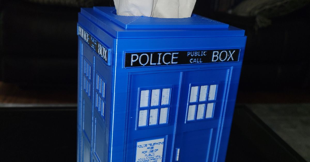 Tardis Tissue Box Cover by Dan Landrum | Download free STL model ...
