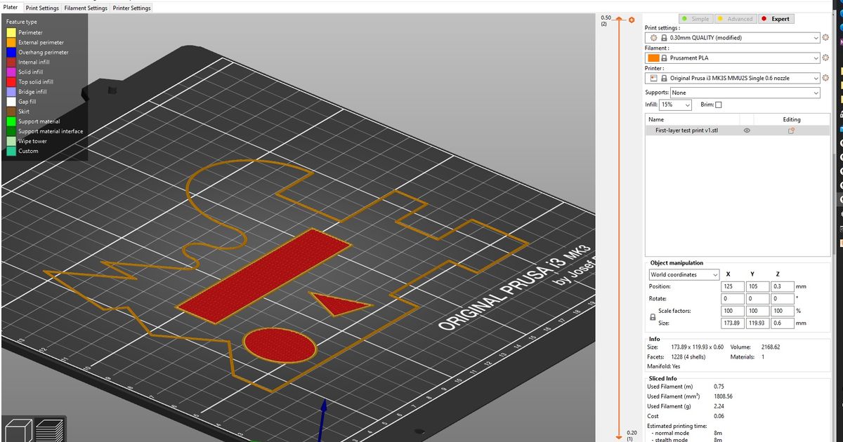 Another first-layer test print - slice it for your printer's ...