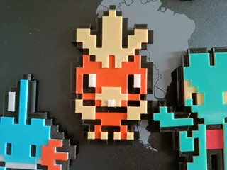 Mudkip Pixel Art Magnet 4 colors by Nerhak | Download free STL model ...