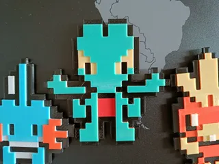 Mudkip Pixel Art Magnet 4 colors by Nerhak | Download free STL model ...