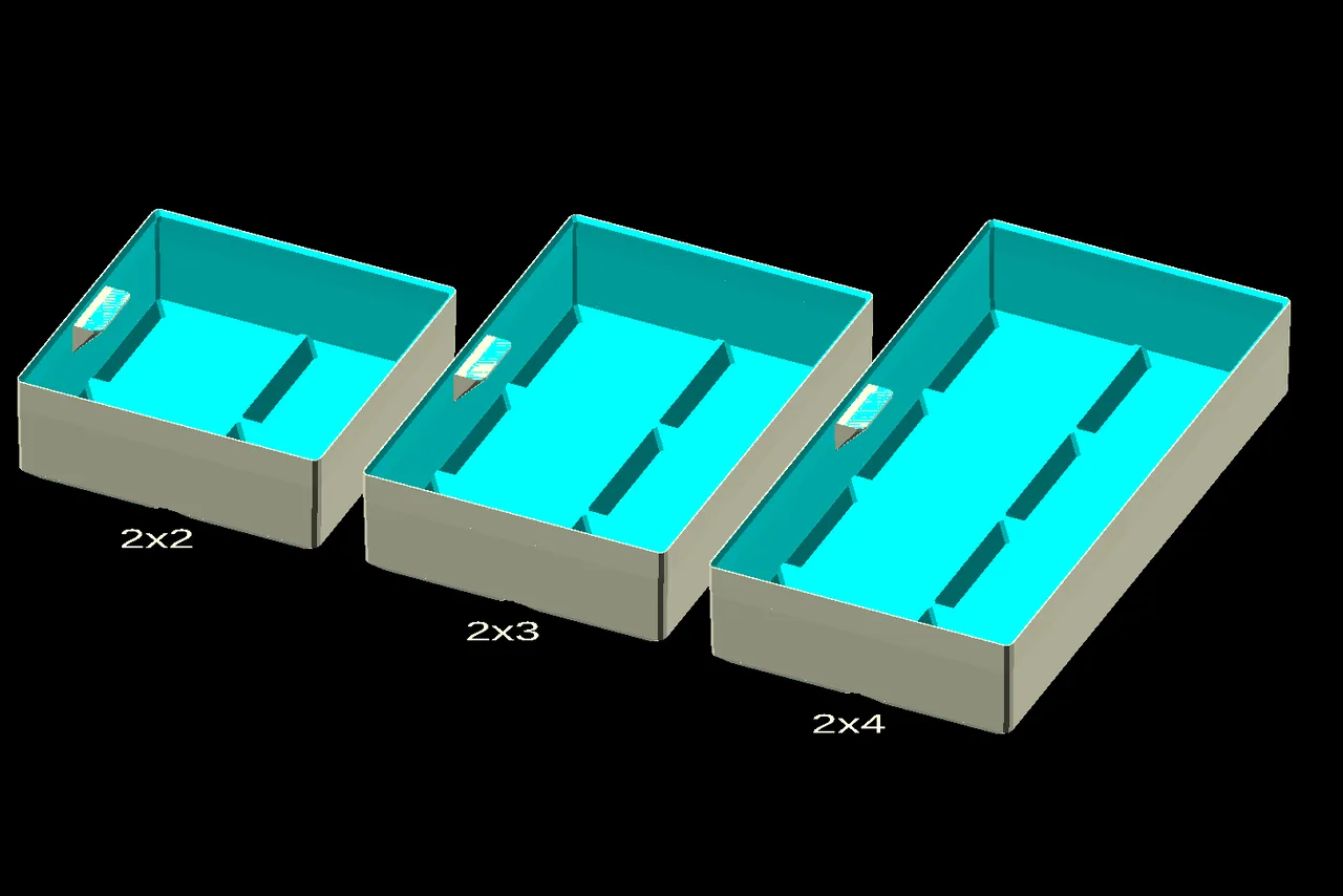 [ALCH] stackable modular boxes in 6 heights and 9 dimensions (169 ...