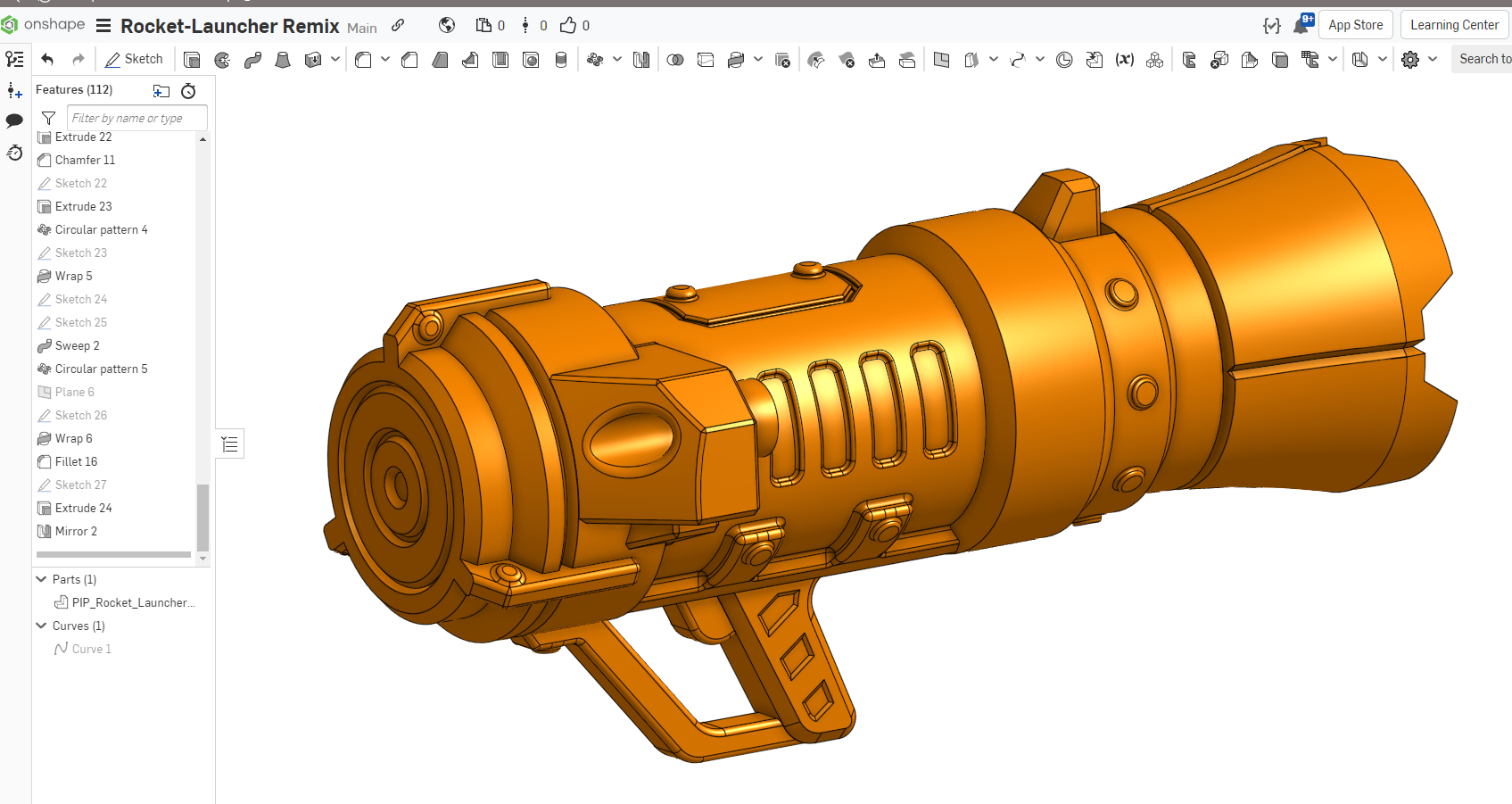 Remixed Print In Place Rocket Launcher By Eclsnowman Download Free Stl Model