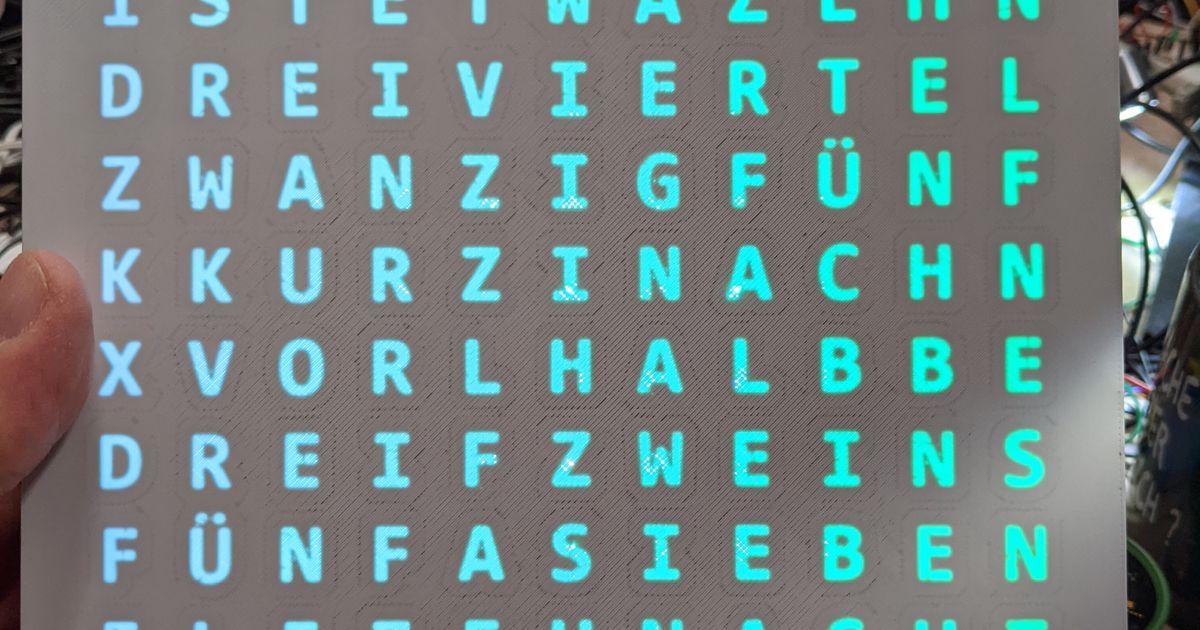 Wortuhr (German) Word clock by Tom | Download free STL model ...