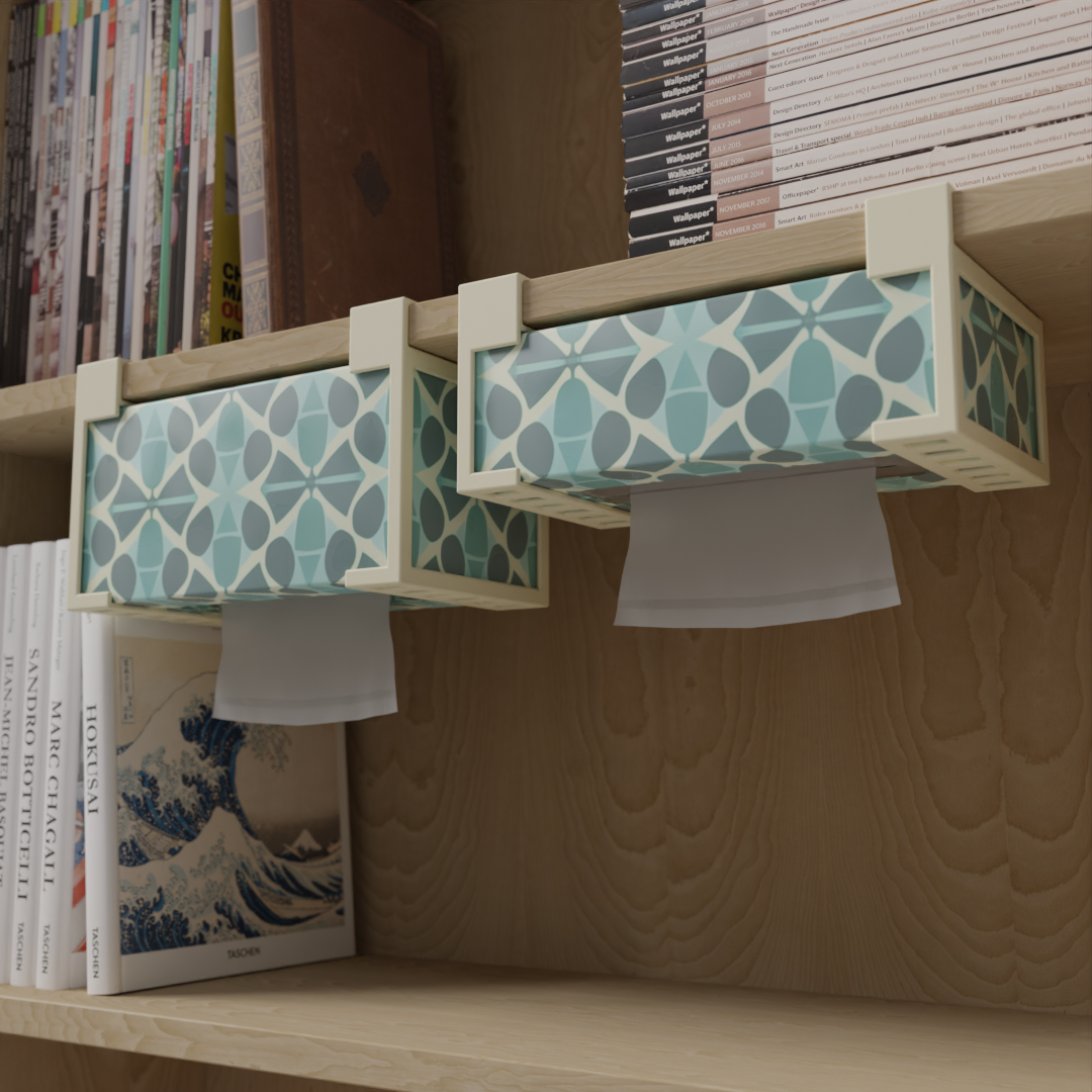 Slide-on Under-Shelf Tissue Box Holder por Asphalt3D | Descargar modelo ...