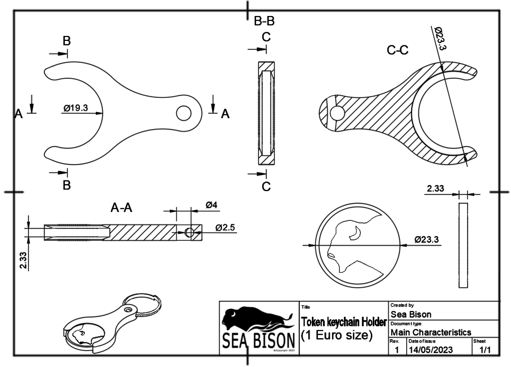 Keychain Token Holder By Sea Bison Download Free Stl Model