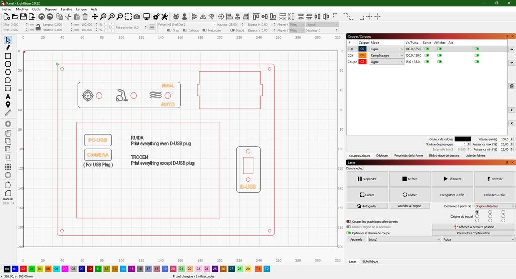 Ruida/Trocen panel for K40 by JJ Hontebeyrie | Download free STL model ...
