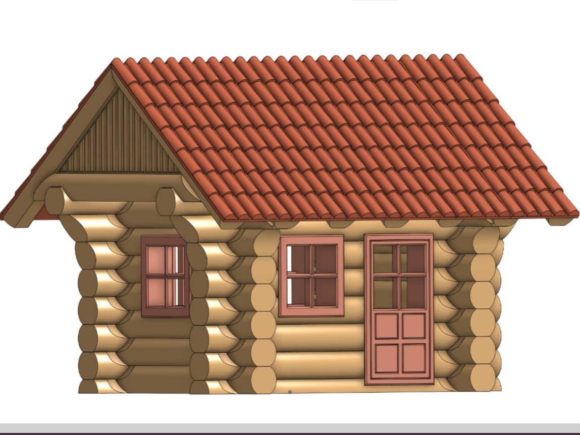 Bulding kit of a log cabin model by Thorin Oakenshield | Download free ...