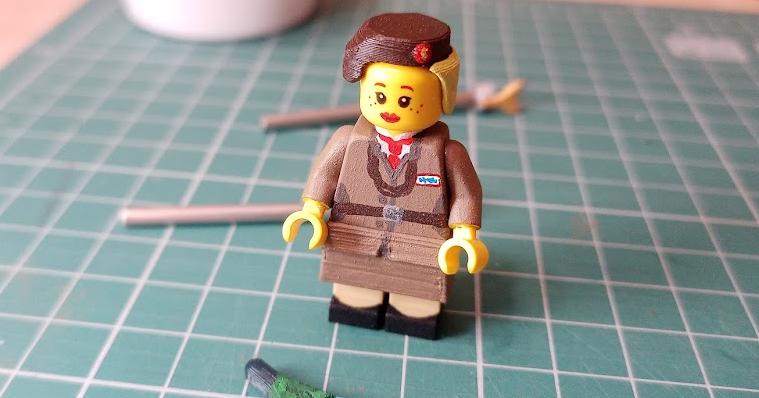 Sokol - LEGO Skirt and beret with hair by VieWoy | Download free STL ...