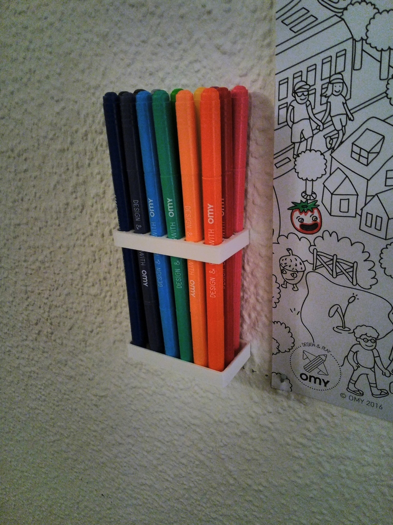Wall Mount Pen Holder by Wonton | Download free STL model | Printables.com
