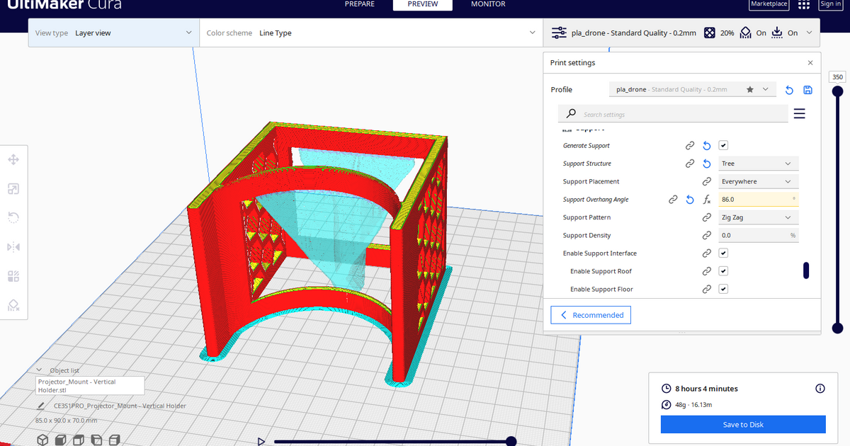 Projector Mount by Kalyan J | Download free STL model | Printables.com