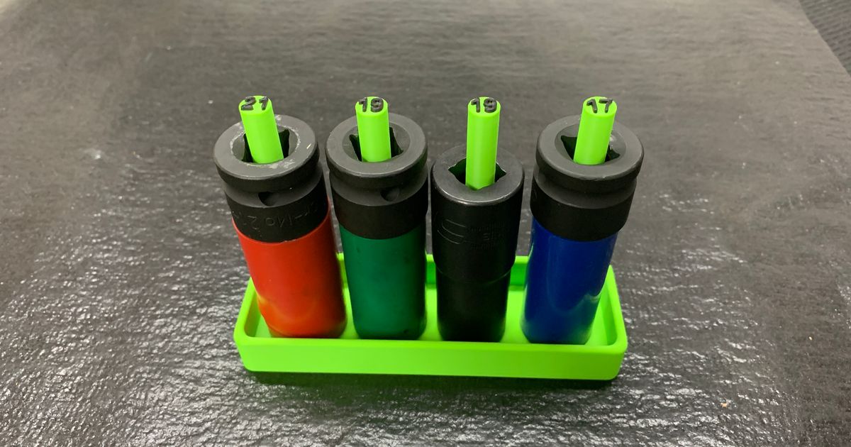 Lug Nut Impact Socket Rack by V4VanGelder | Download free STL model ...