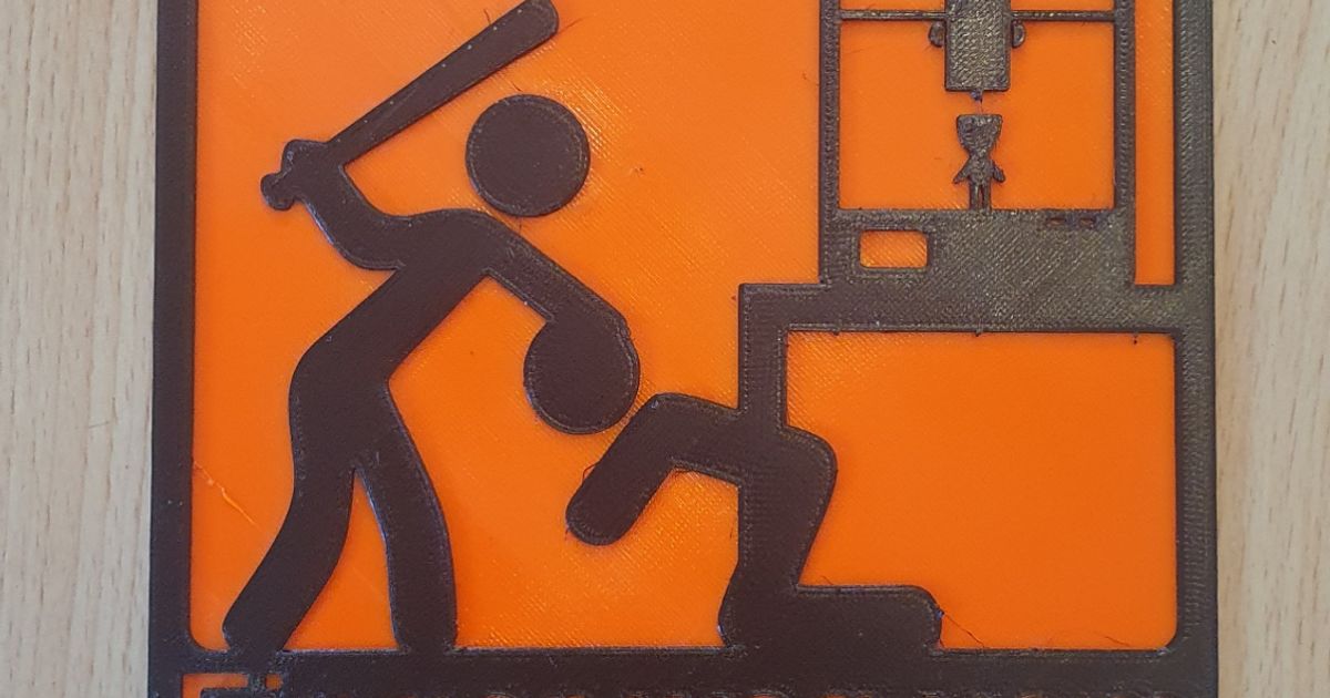 3D printer Warning sign in German by Alex | Download free STL model ...