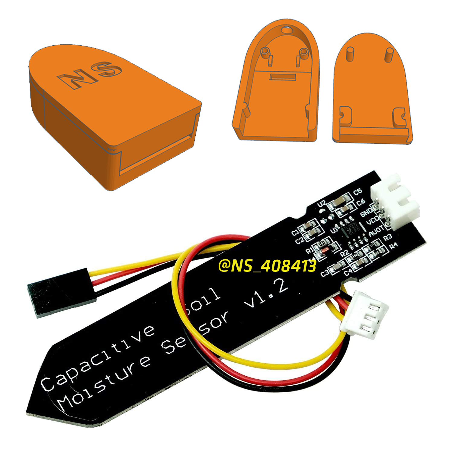 Capacitive Soil Moisture Sensor v1.2 v2.0 Case (box) by NS | Download ...