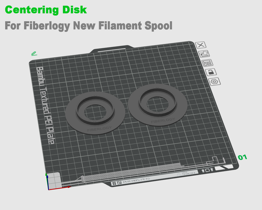 Centering Disc for Fiberlogy New Filament Spool - Compatible with Bambu ...