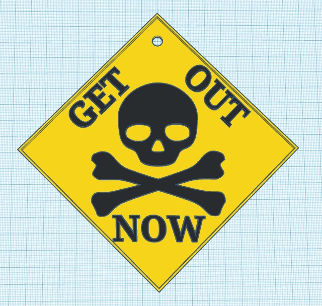 Get out now skull door sign by olsenge | Download free STL model ...