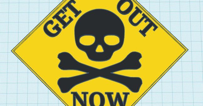 Get out now skull door sign by olsenge | Download free STL model ...