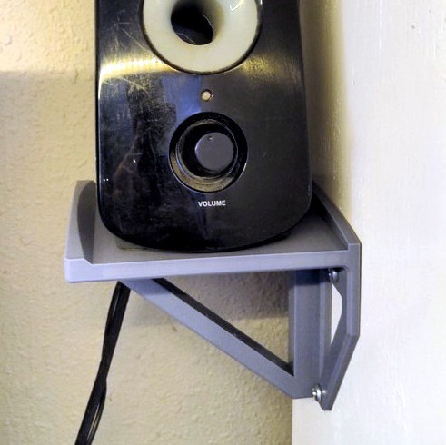Wall mount PC speaker shelf by motivemachining | Download free STL ...