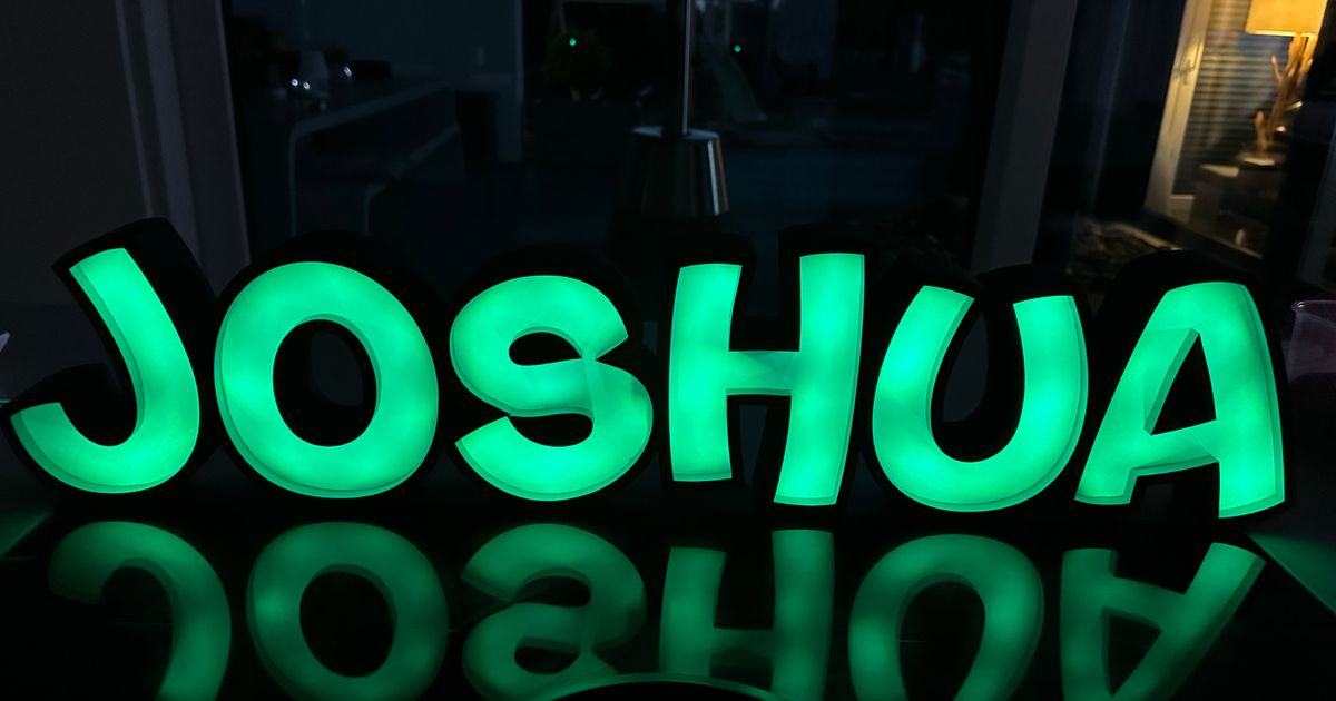 JOSHUA LED- Namenslampe (Name lamp) by Tomsen | Download free STL model ...