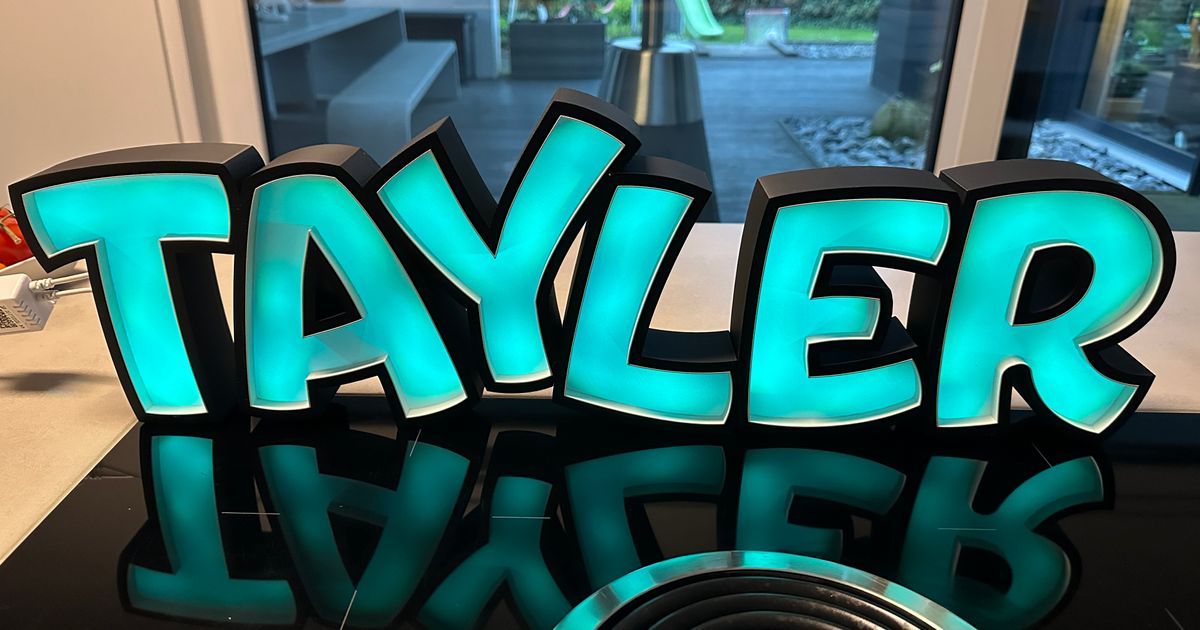 TAYLER LED- Namenslampe (Name lamp) by T-D3SIGN | Download free STL ...