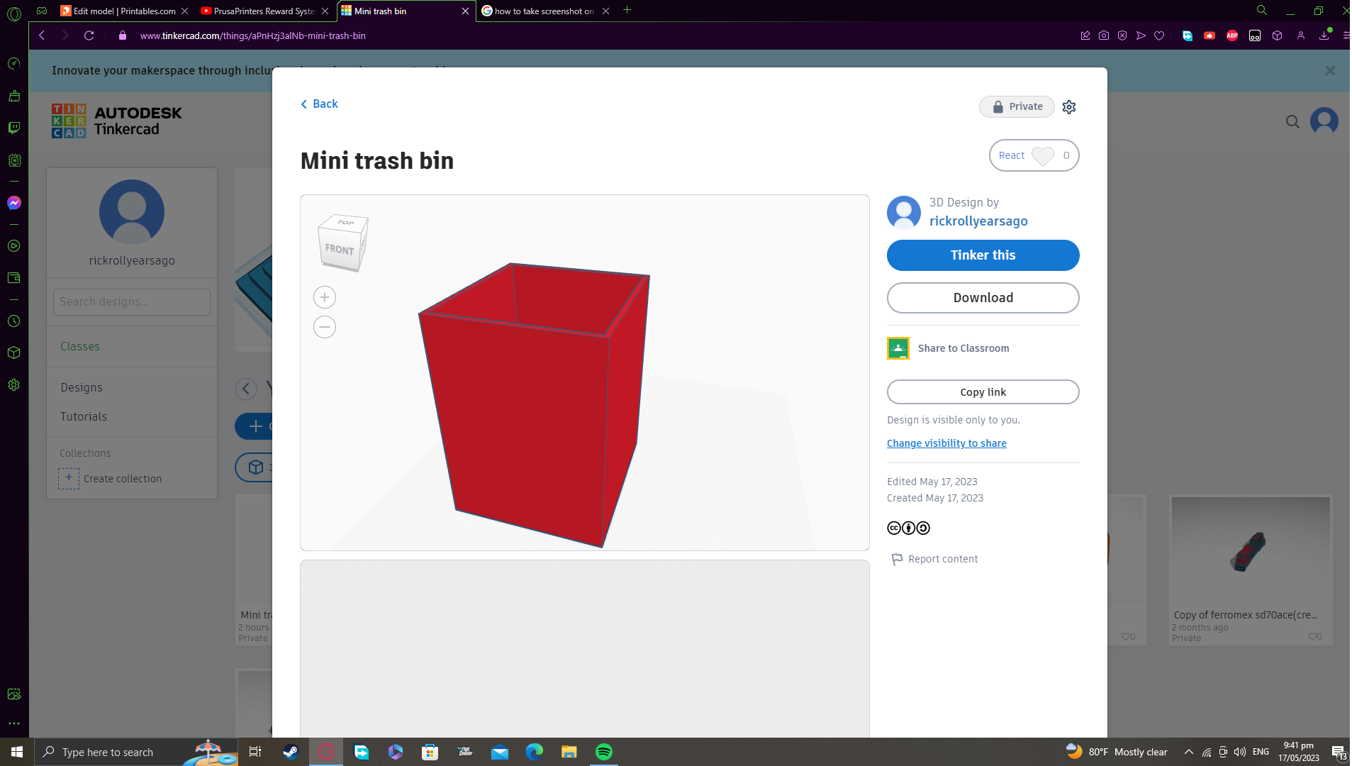 Mini trash bin by ConductorEli | Download free STL model | Printables.com