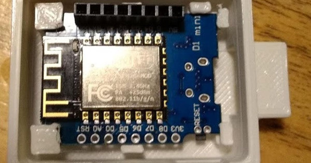 Wemos D1 Mini frame module for enclosures (openscad) by Dan H ...