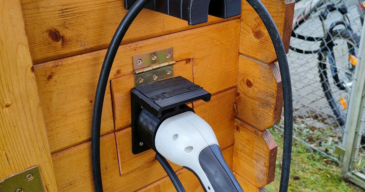 HOLDER FOR CHARGING PLUG IEC 62196 TYPE 2 by Make-A-Print | Download ...