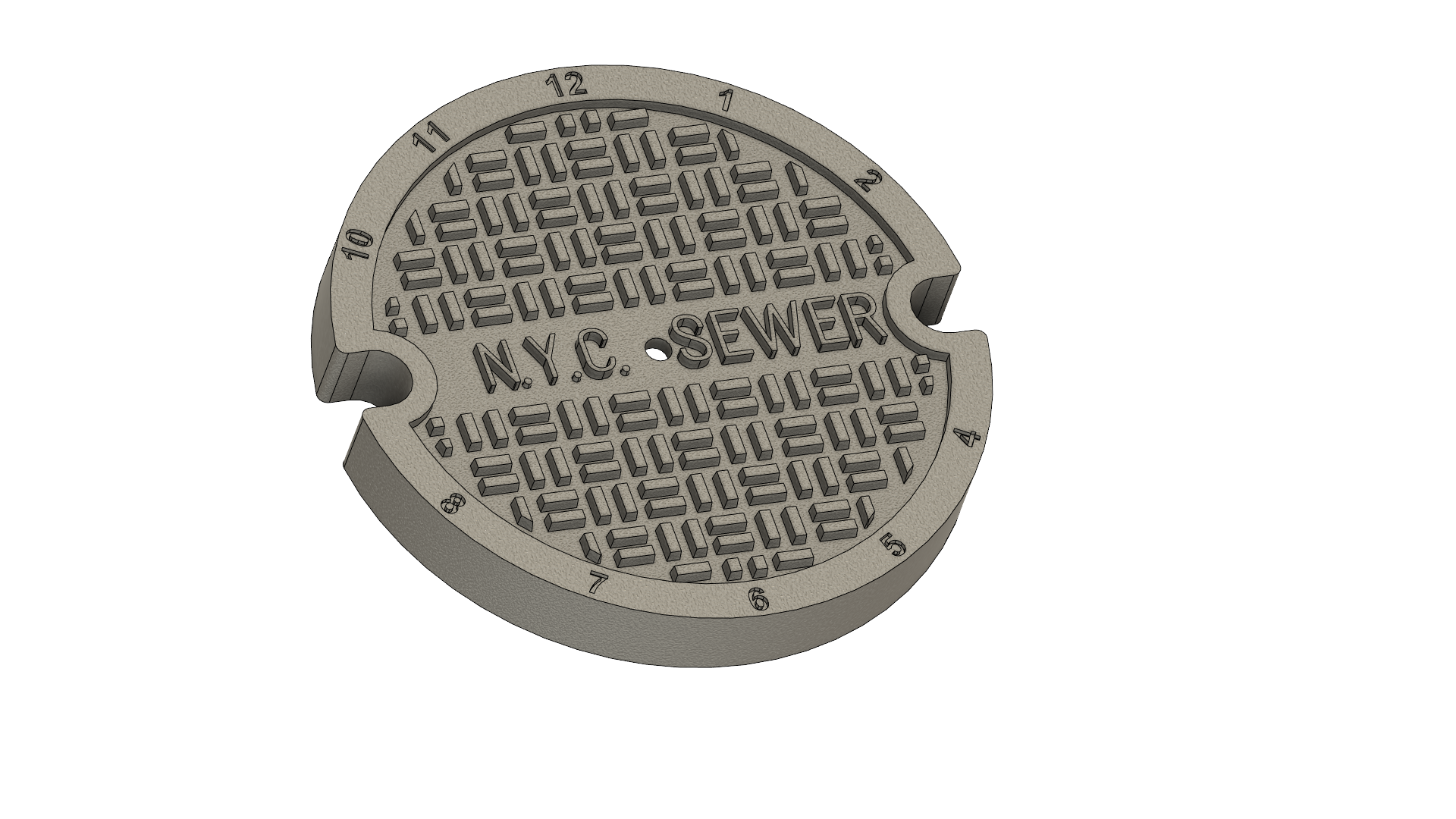NYC Manhole Cover Clock by fatgeek | Download free STL model ...