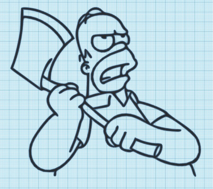 HOMER - AXE-SHINING - SIMPSONS - WALL ART by Ogama Industries ...