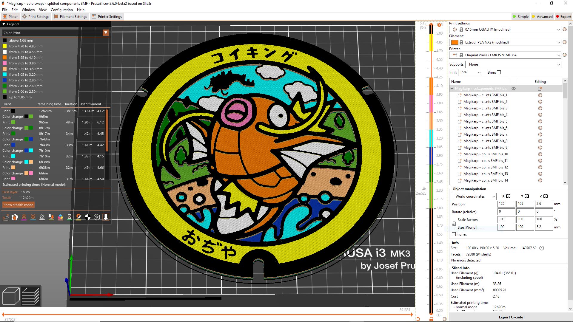 Magikarp Poké Lid - Multicolor por Denholm365 | Descargar modelo STL ...
