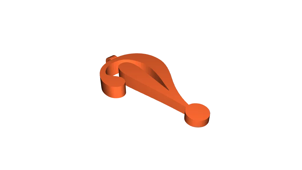 Interrobang pendant/fob by krv3d | Download free STL model | Printables.com