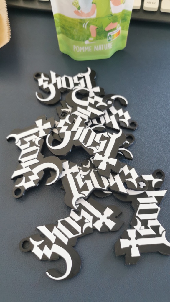 Keychain logo Ghost band by Lucas7010 | Download free STL model ...