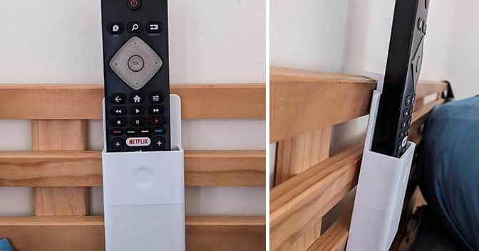 Remote holder with slide in hook by Miss-Art3mis | Download free STL ...