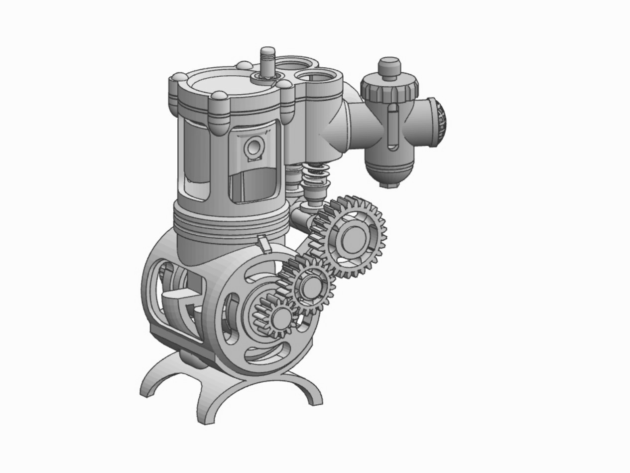 4 Stroke Flat Head Engine v2.0 by Bootjevaarder | Download free STL ...