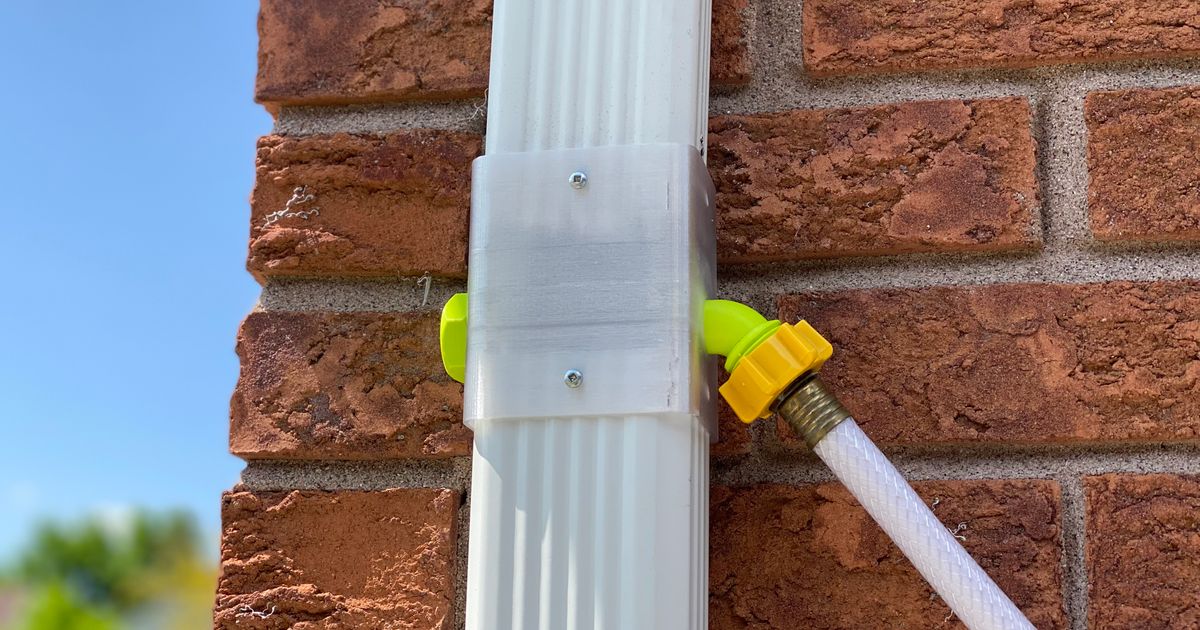 Downspout gutter diverter for rain barrel by Adam | Download free STL ...