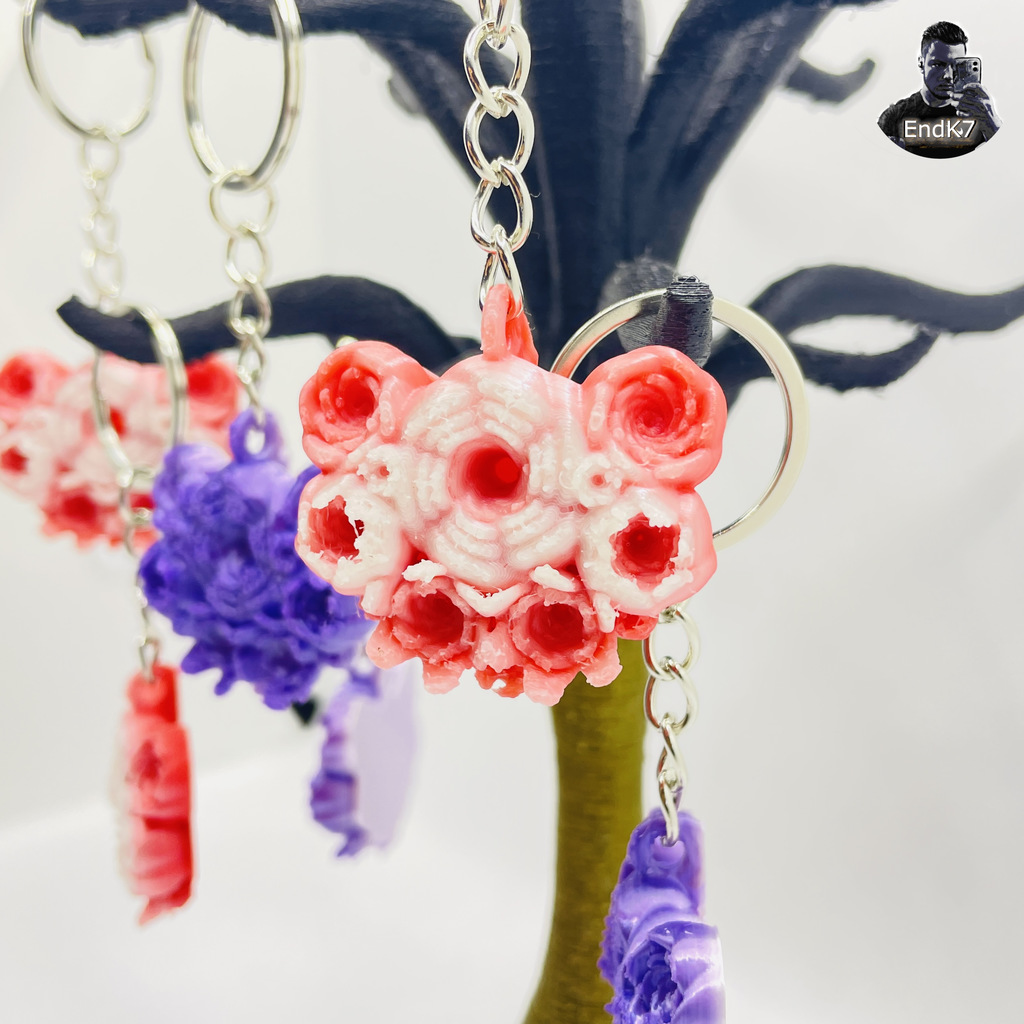 BEAUTIFUL FLOWERS KEYCHAIN by EndK7 | Download free STL model ...