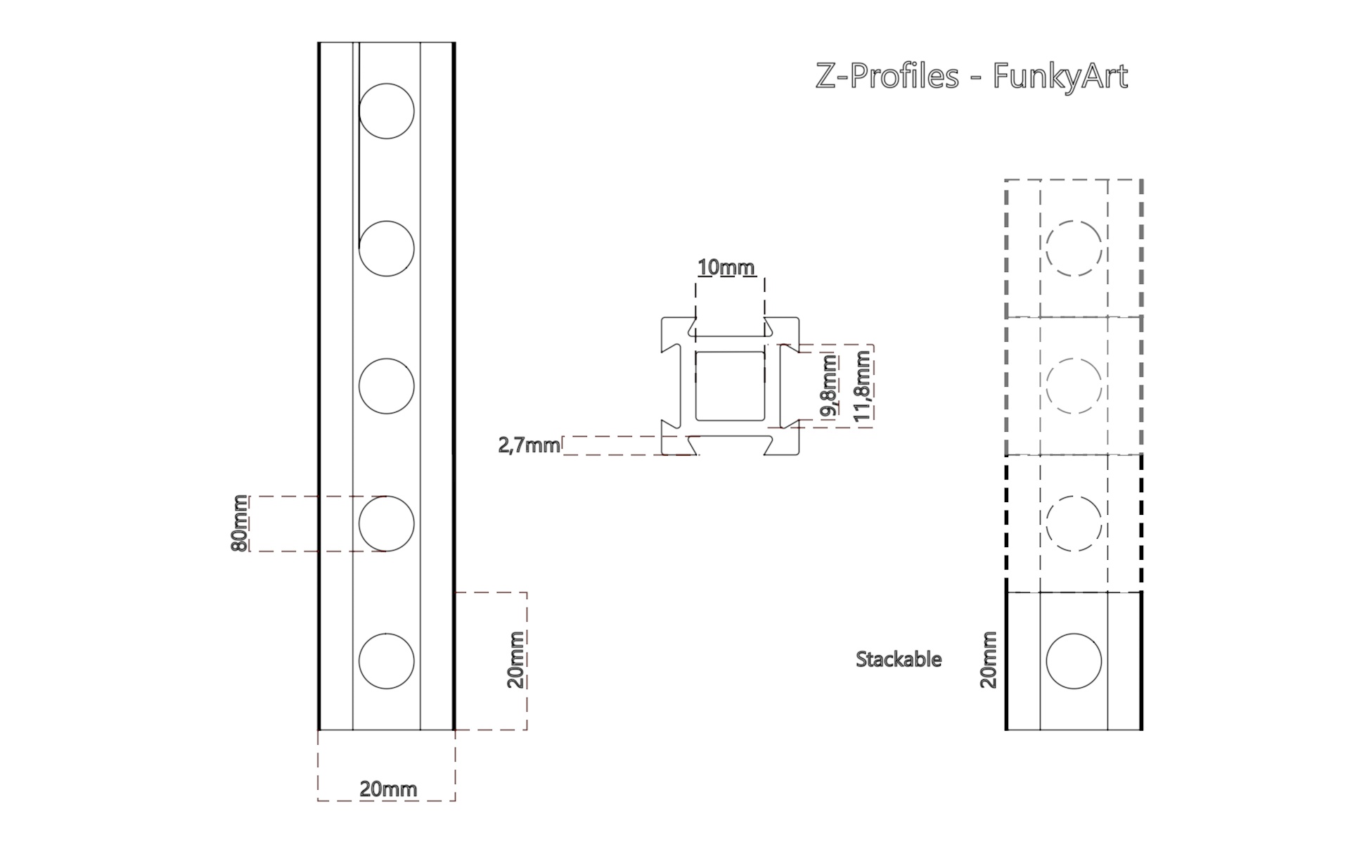 Z Profiles mounting/construction system (20x20mm) von FunkyArt ...