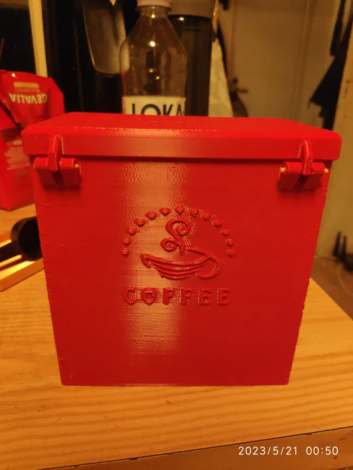 Coffee storage container with hinged lid by Visthum | Download free STL ...
