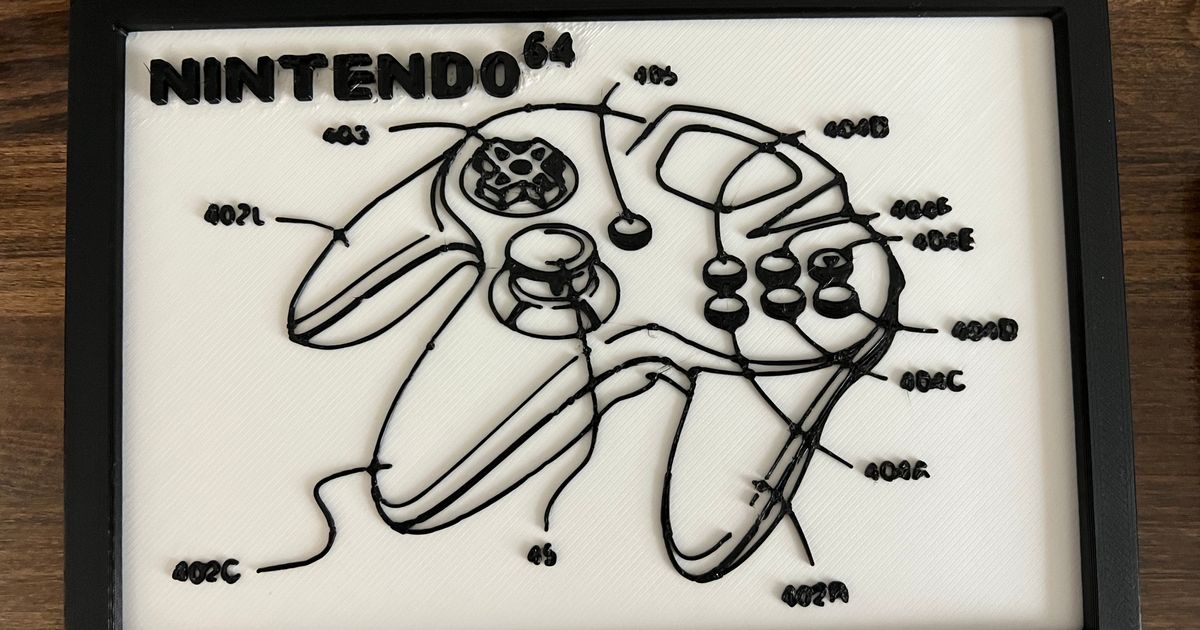 N64ControllerArt with Nintendo64 text by link270 | Download free STL ...