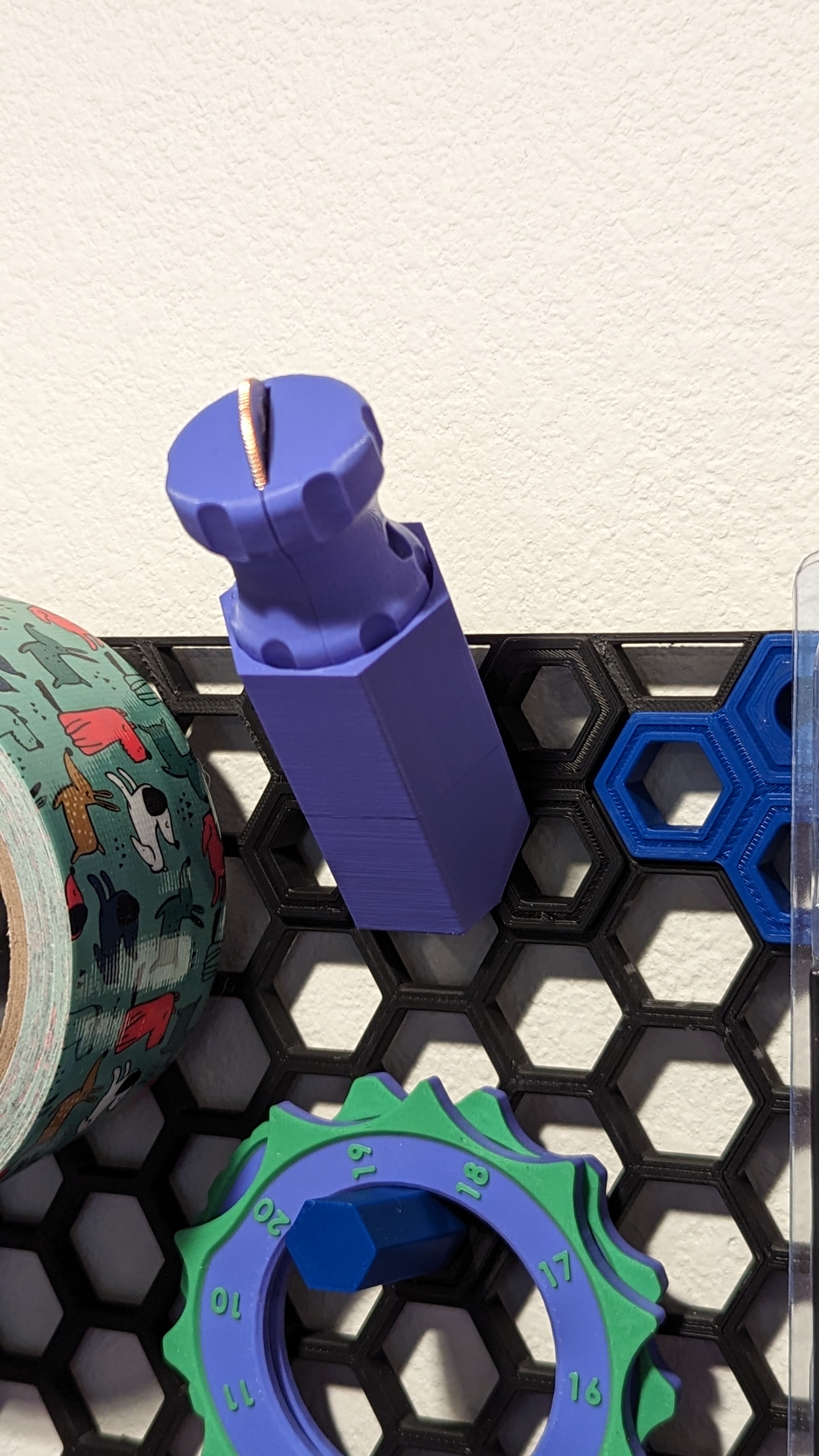 Honeycomb Storage Wall (HSW) holder for stubby coin driver by gbirk | Download free STL model ...