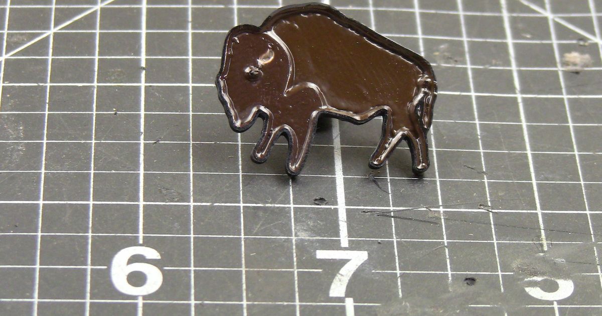 Buffalo Enamel pin by Nick Tailor | Download free STL model ...