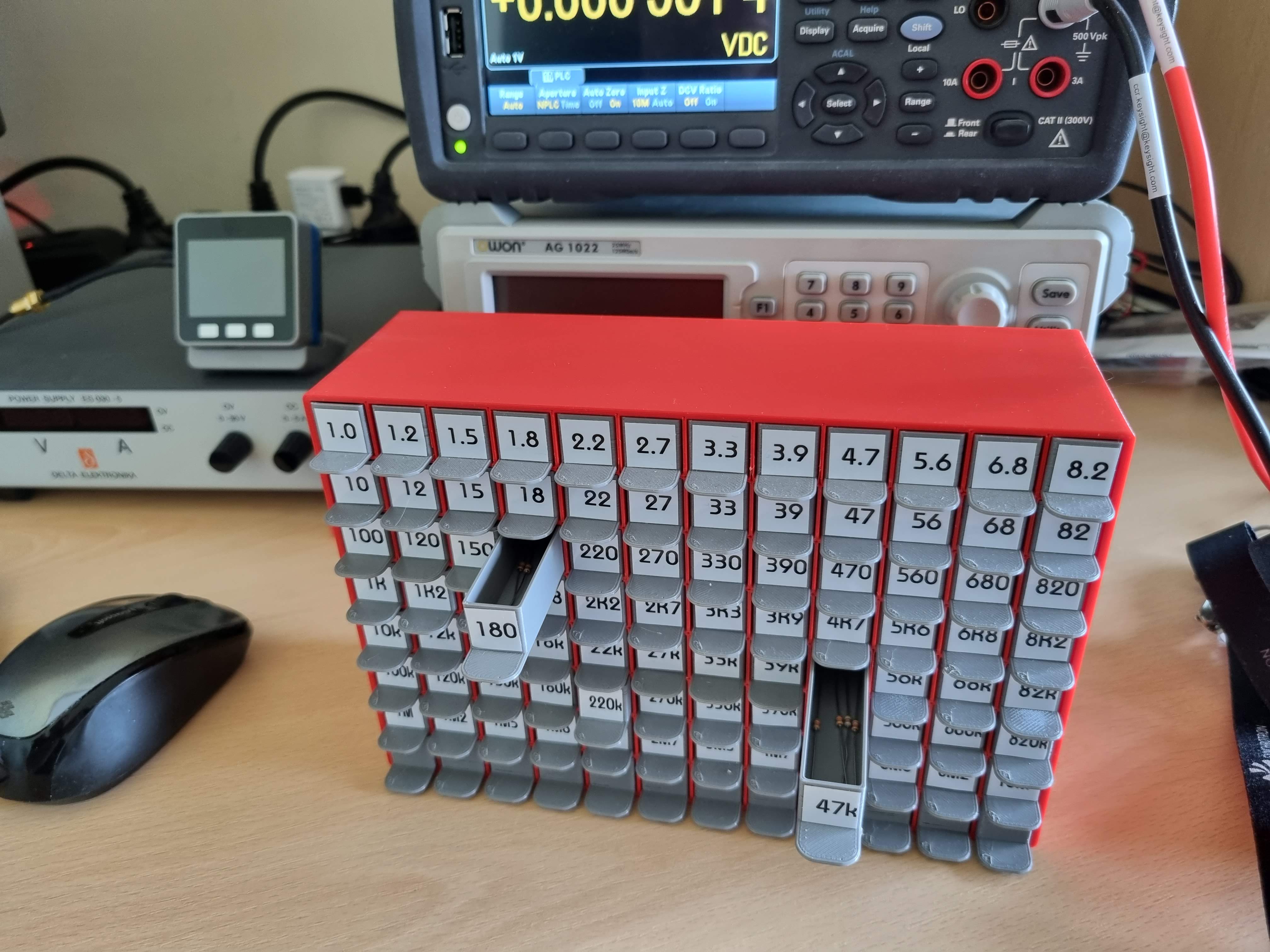 Resistors (or others) storage box - 96 drawers - E12 Series by ...