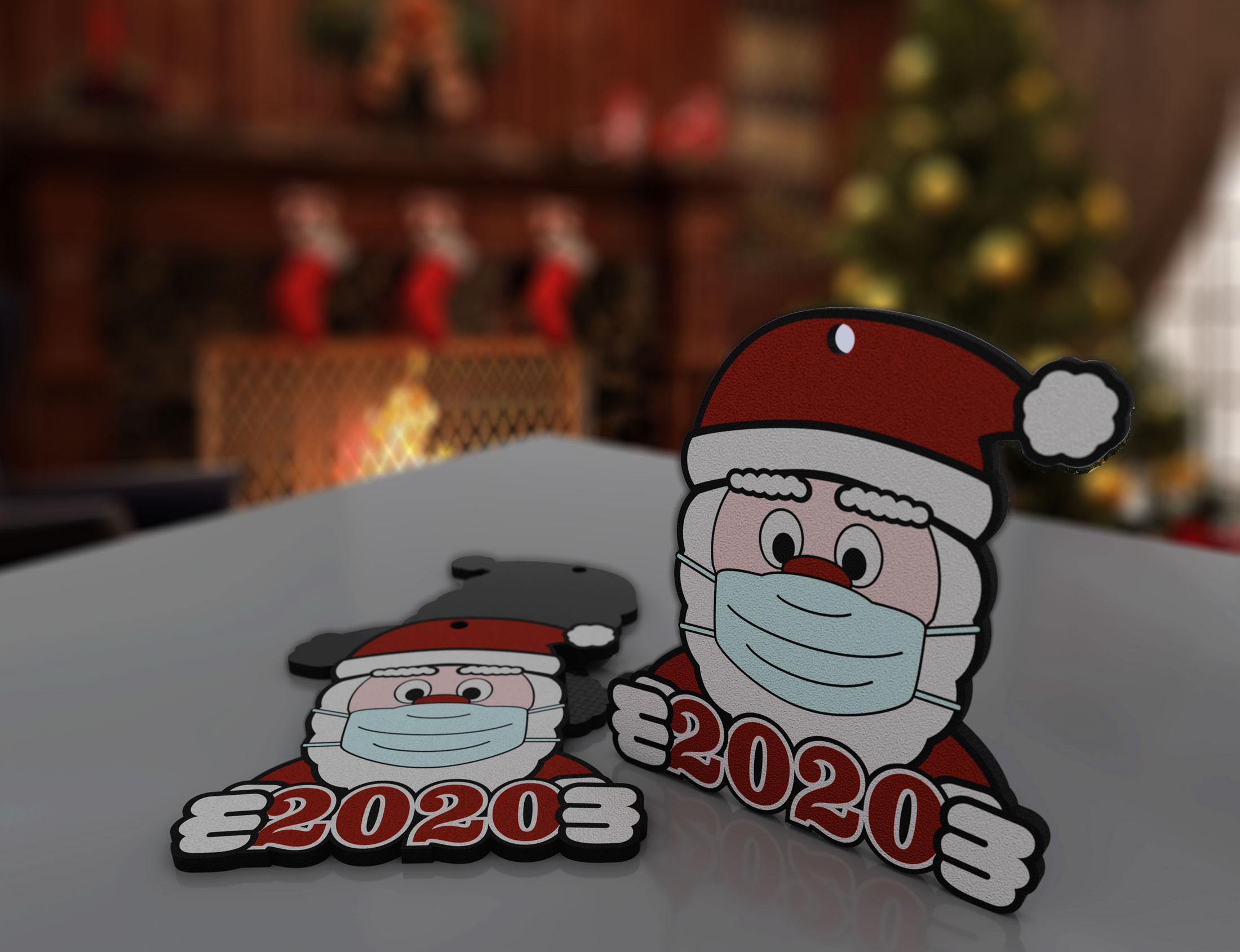 Santa face mask ornament by atxkev | Download free STL model ...