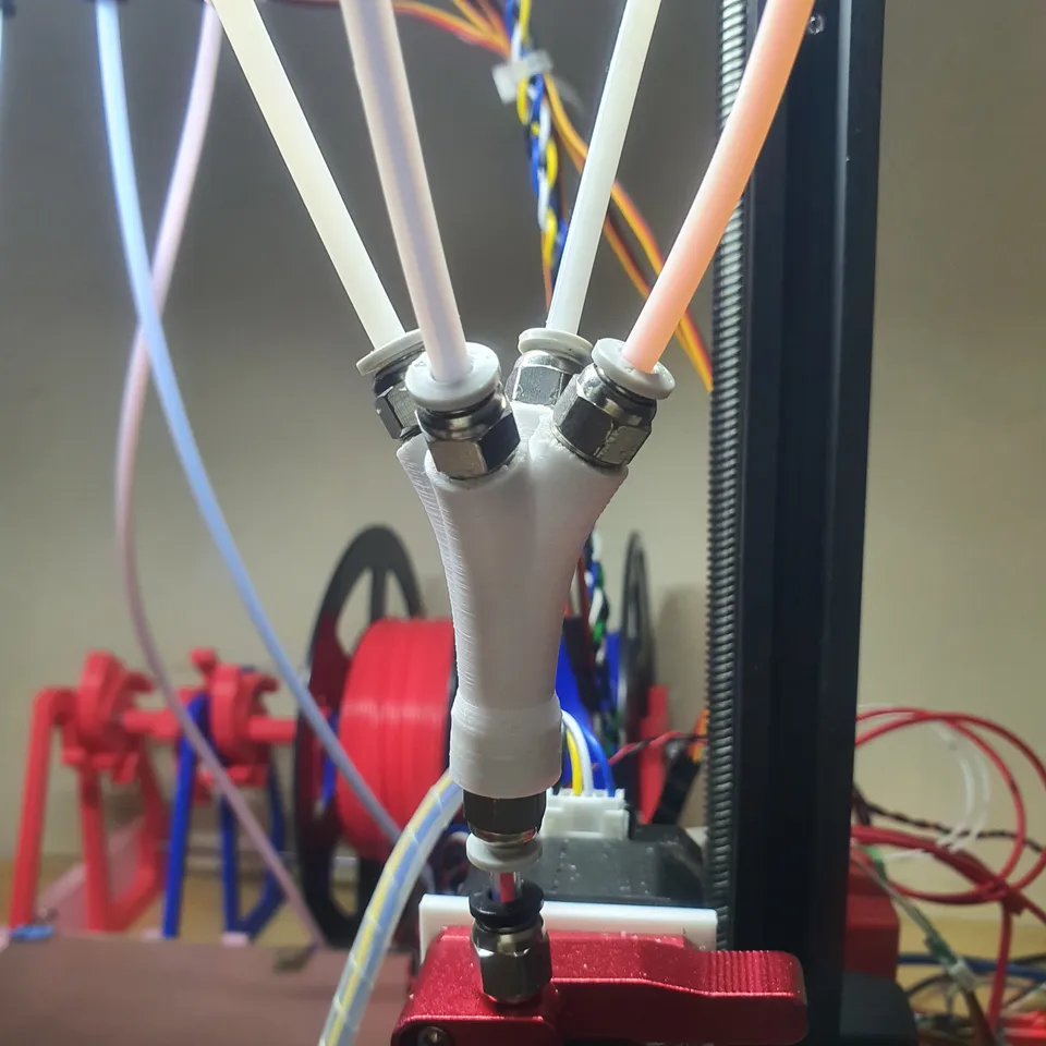 4 to 1 bowden/ptfe tube joiner/splitter - Stronger Base by yoni | Download free STL model ...