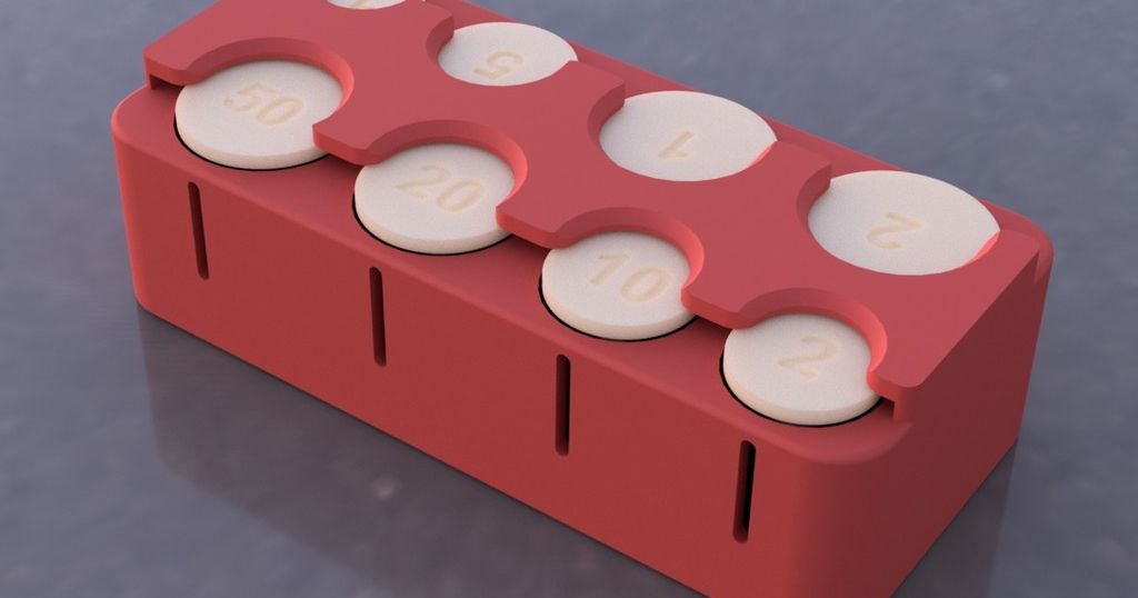 Euro Coin Dispenser for shopping by MAXimator | Download free STL model ...