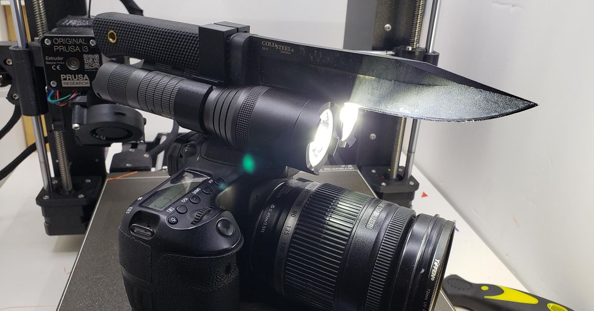 Camera Knife and Flashlight mount by Eric | Download free STL model | Printables.com